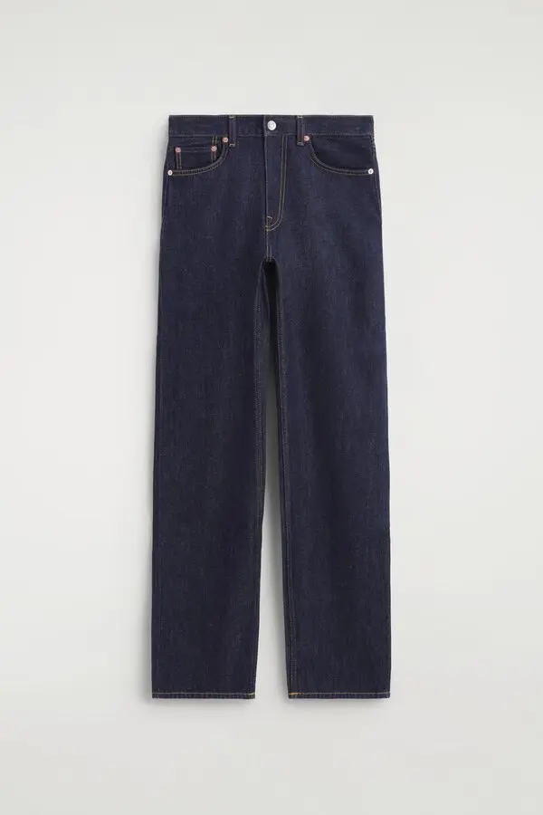 Cos Chord Straight-leg Jeans In Dark Wash - Indigo