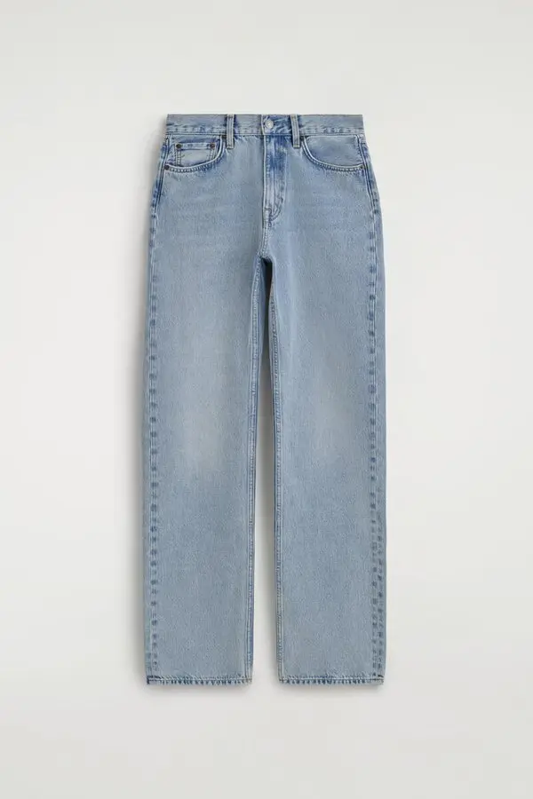 Cos Chord Straight-leg Jeans In Dark Wash - Light Blue