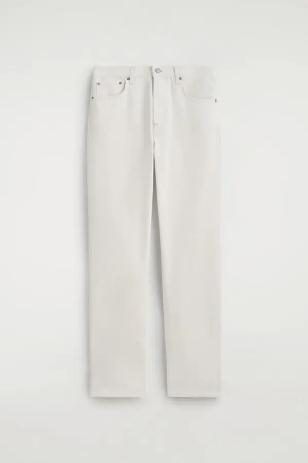 Cos Chord Straight-leg Jeans In Dark Wash - White