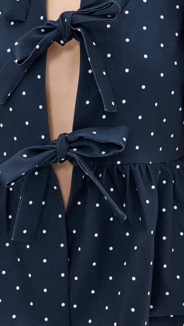 English Factory Polka Dot Puff Sleeve Top
