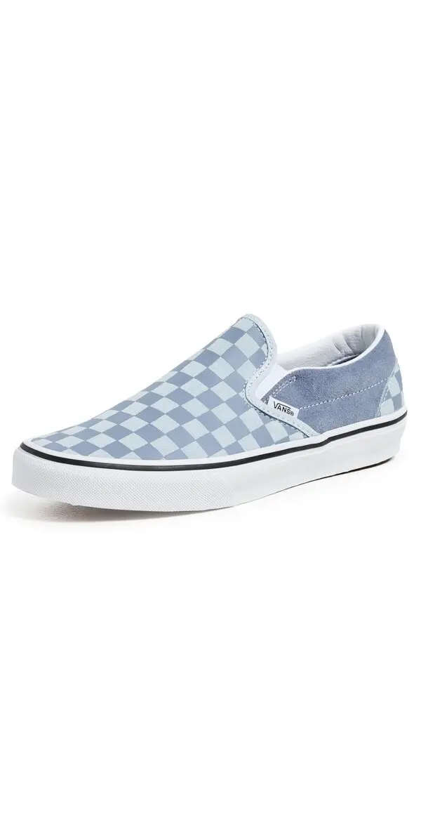 VANS Classic Slip-on Sneakers - Checkerboard Light Blue