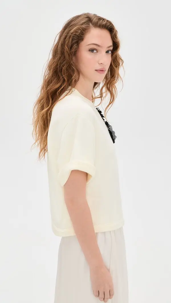 Ulla Johnson Cove Top With Embroidery - Creme