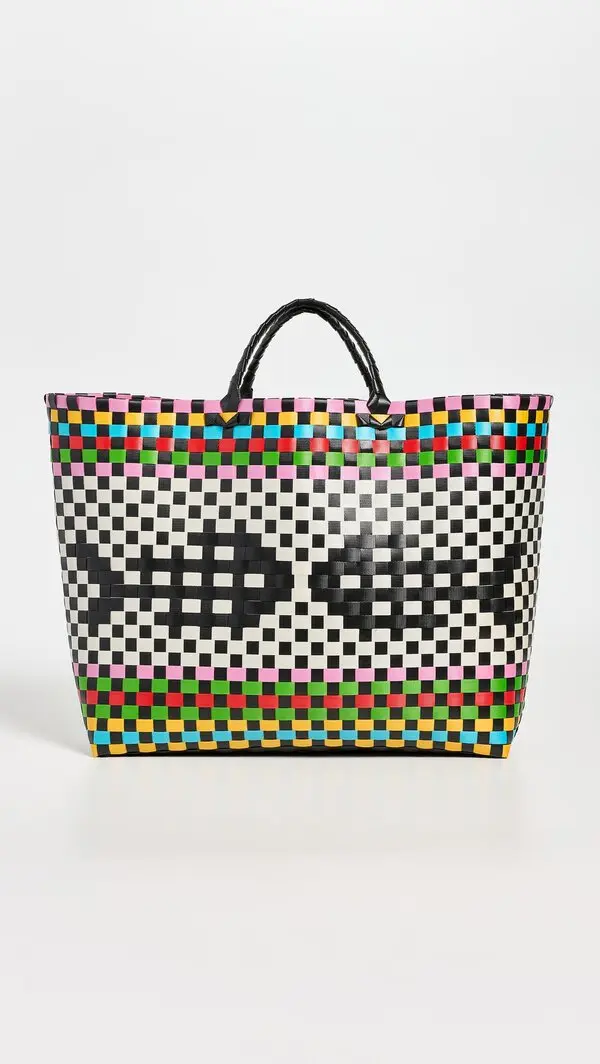 Farm Rio Contrast Fish Woven Tote