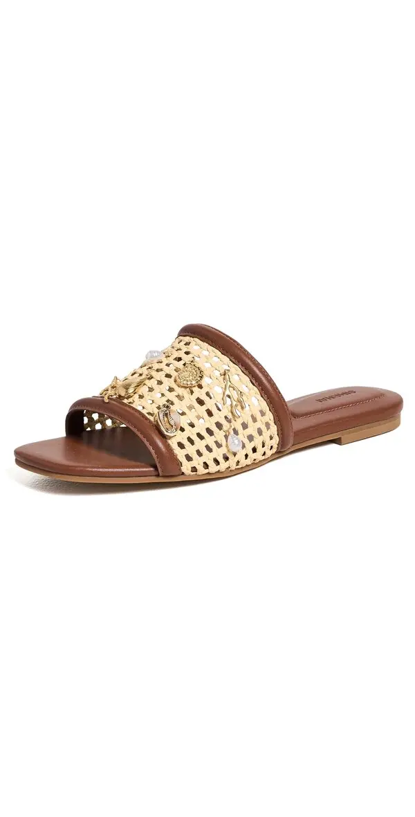 Simkhai Caspian Raffia Netted Sandals - Sequoia Natural