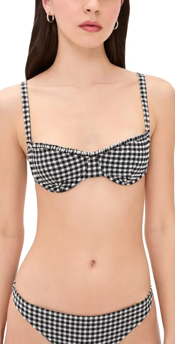 Onia Marilyn Bikini Top - Black/white