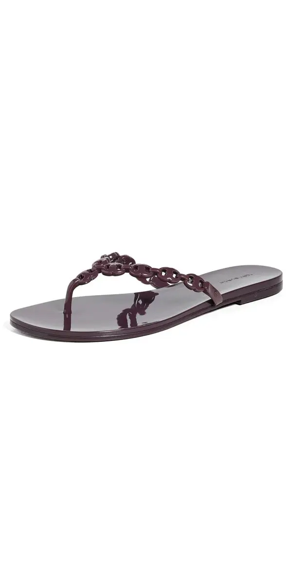 Tory Burch Gemini Link Jelly Sandals - Dark Carmine