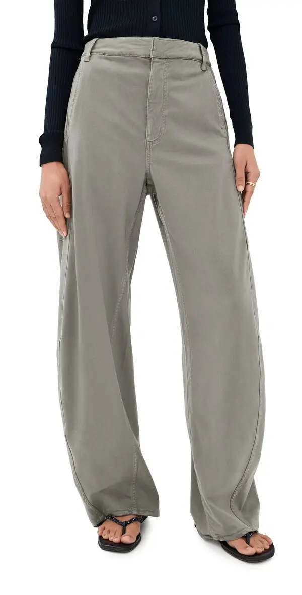 Tibi Dyed Stretch Twill Sid Pants - Pewter