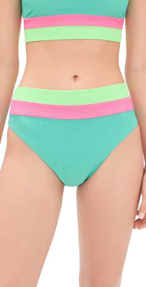 Beach Riot Heidi Bikini Bottoms - Strawberry Ice Colorblock