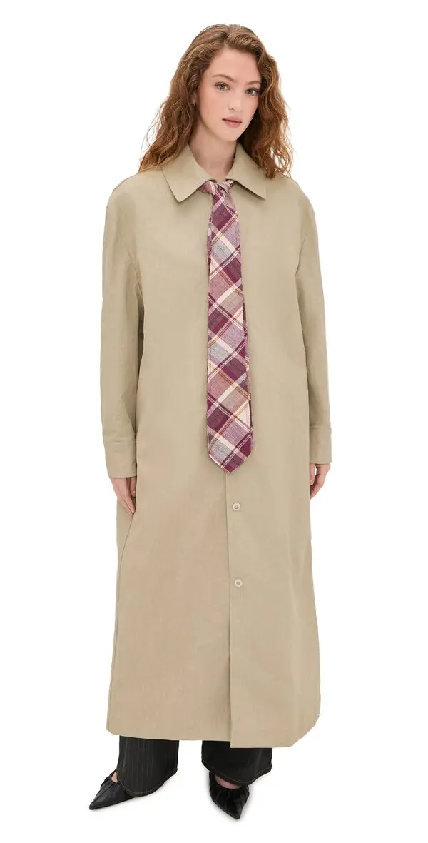 MARBELL Victoria Trench Coat - Linen Peanut Butter