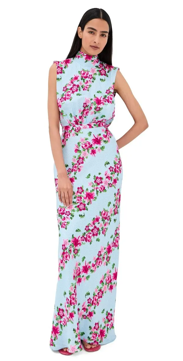 Saloni Fleur Maxi Dress - Bellis Stripe Plmt