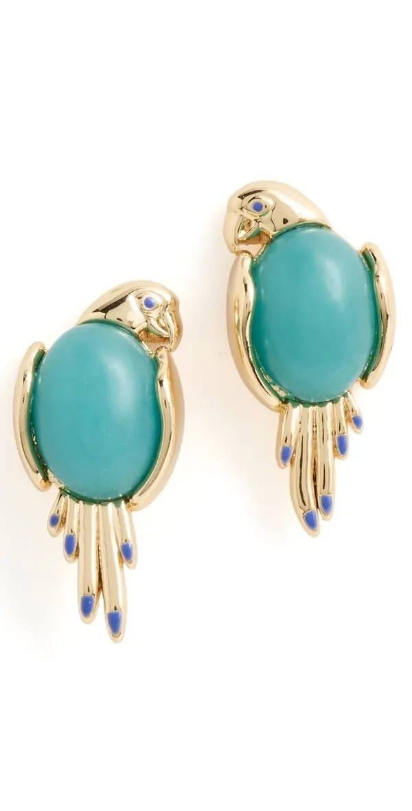 Lele Sadoughi Eileen Parrot Stud Earrings - Turquoise
