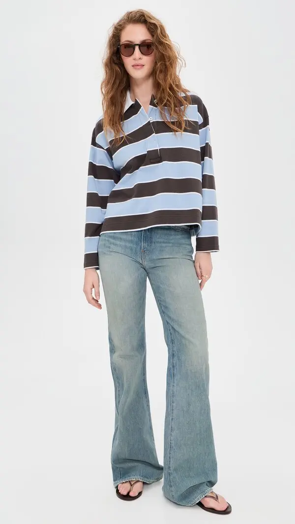 Madewell Rugby Polo With Striped Pattern And Long Sleeves