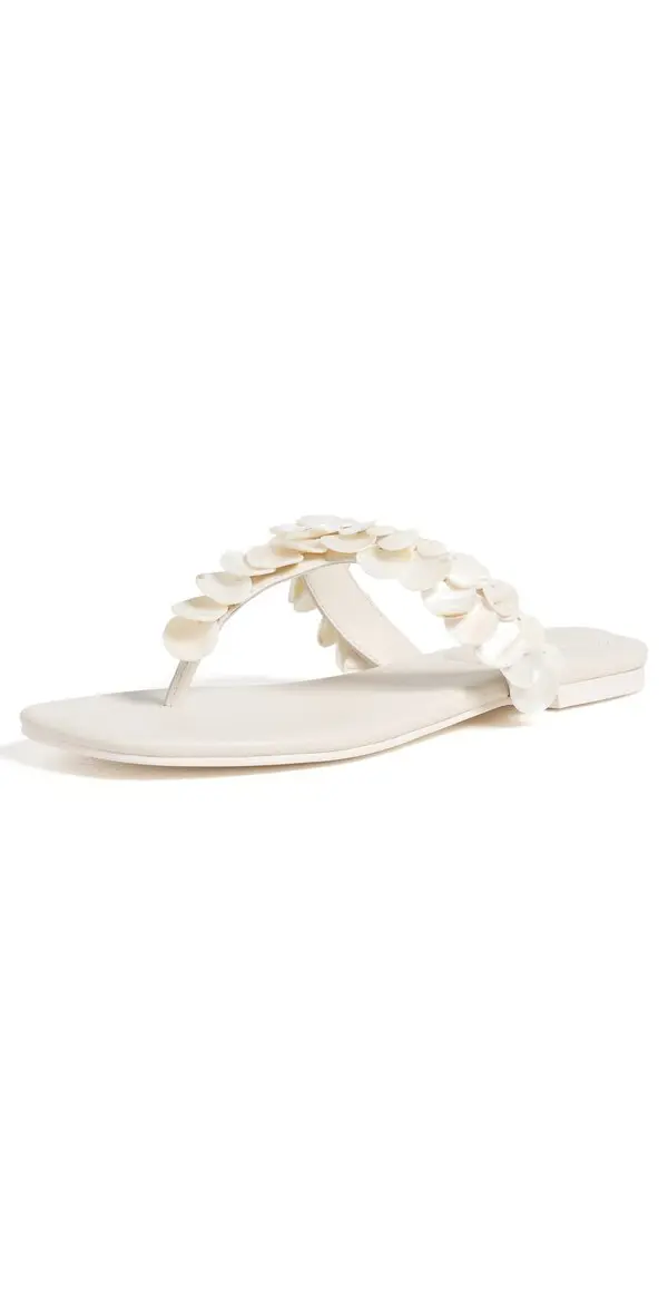 Simkhai Elin Natural Shell Thong Sandals - Alabaster
