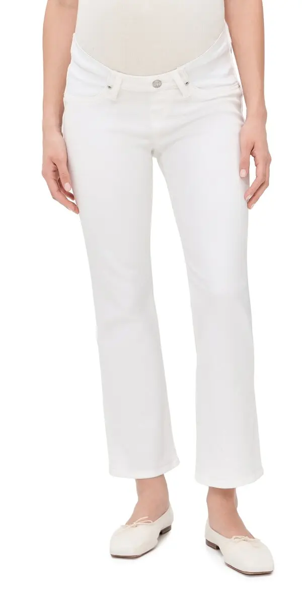 Madewell Maternity Stretch Flare Crop Jeans - Tile White