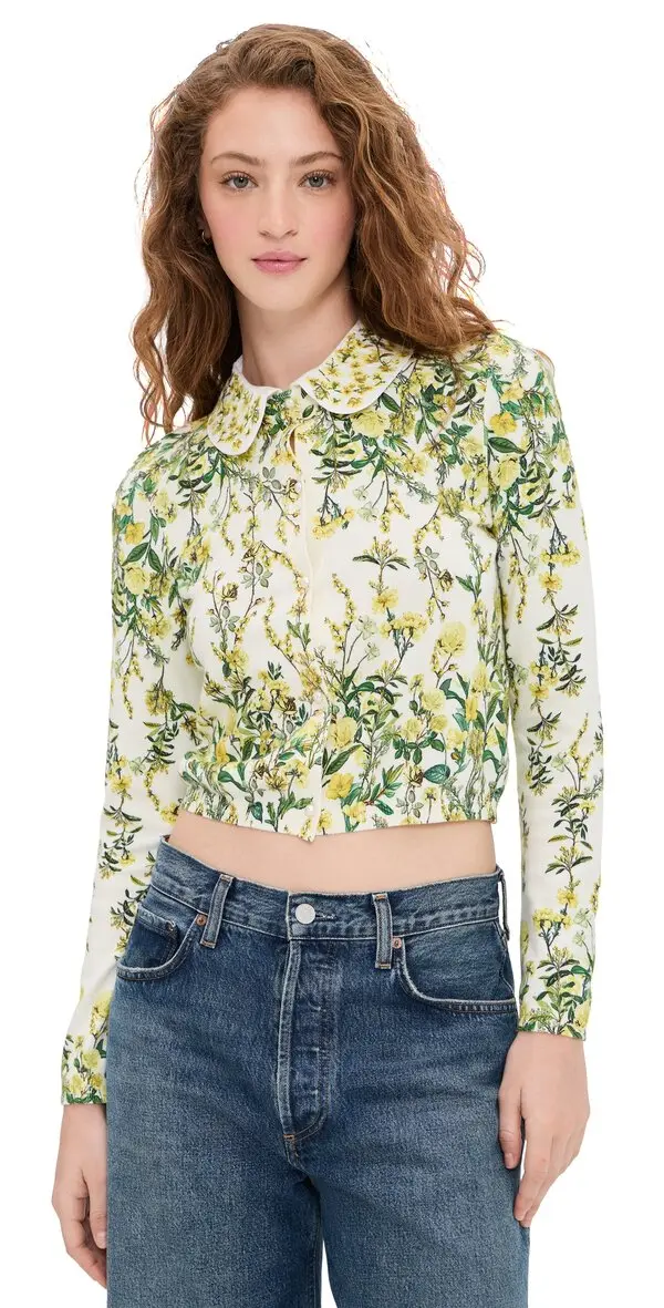 Alice + Olivia Carson Printed Cardigan - Fresh Air Butter