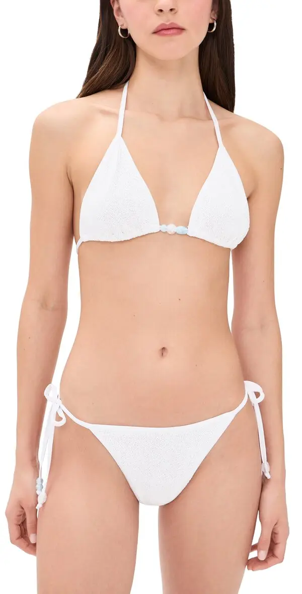 Hunza G Gina Beaded Bikini Set - White
