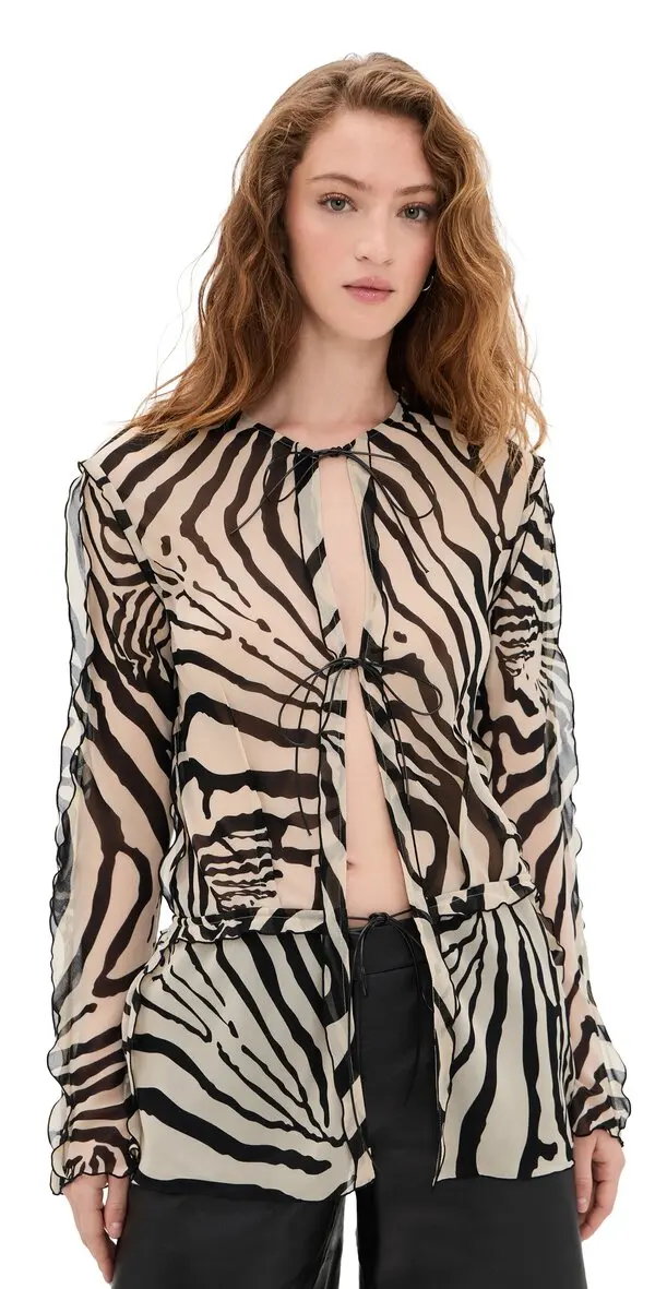 IRO PARIS Trecy Zebra Print Blouse - Black Wild Print