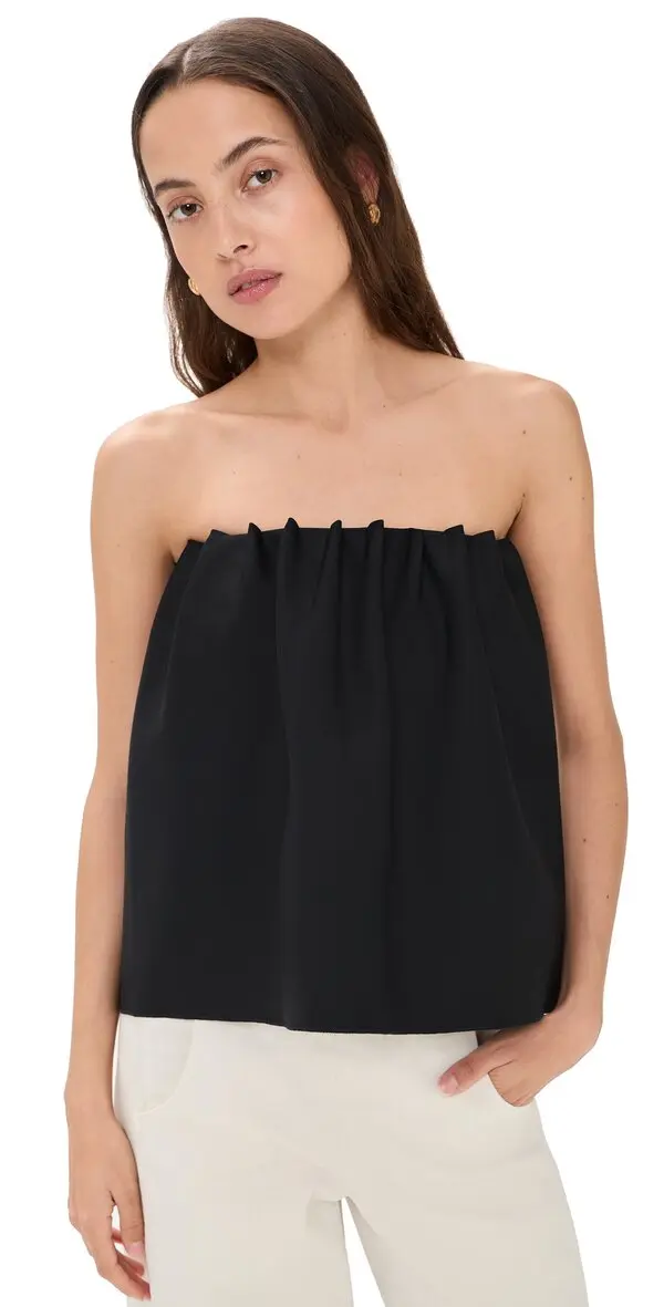 HOUSE OF DAGMAR Ruched Tube Top - Black