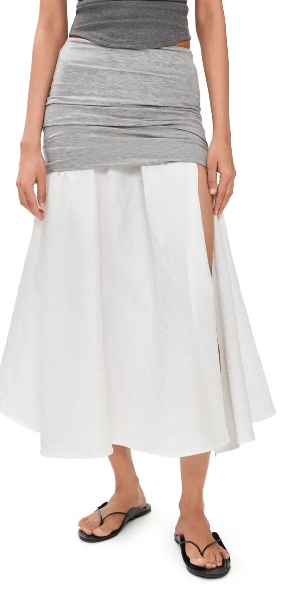 THE LINE BY K Mari Skirt - Heather Grey/white