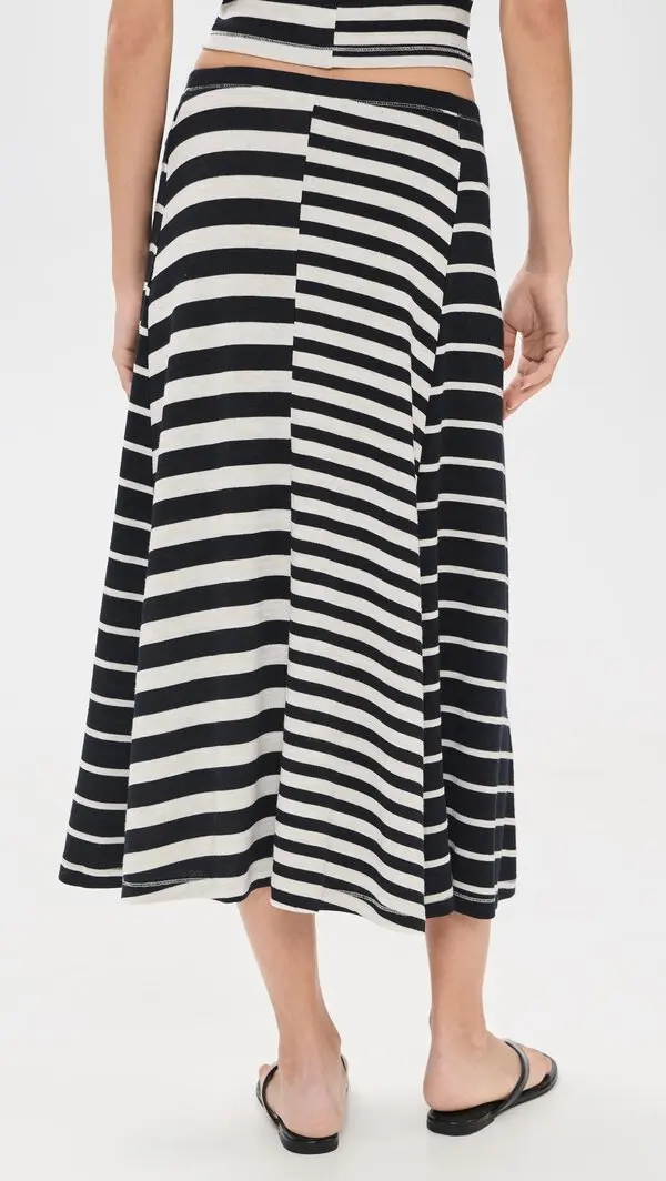 Rag & Bone The Knit Mixed Stripe Skirt - Salmt