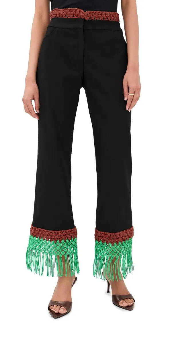 Rosie Assoulin Macrame Pizzants Pants - Black