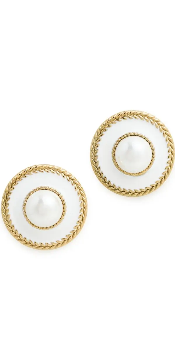 GALLEY LOS ANGELES Sara Freshwater Pearl Earrings - Gold/pearl