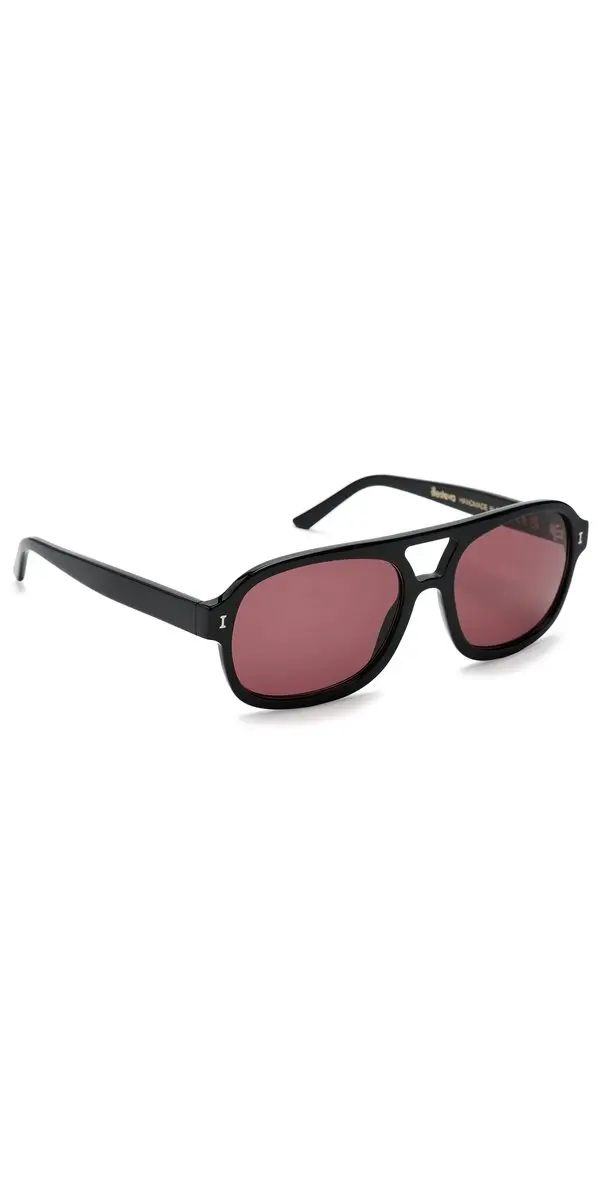 Illesteva Memphis 57 Sunglasses - Black W/ Plum