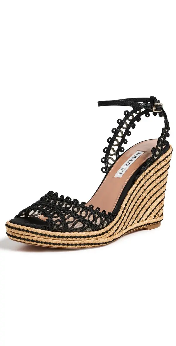 AQUAZZURA Kahlo Espadrille Wedges - Black
