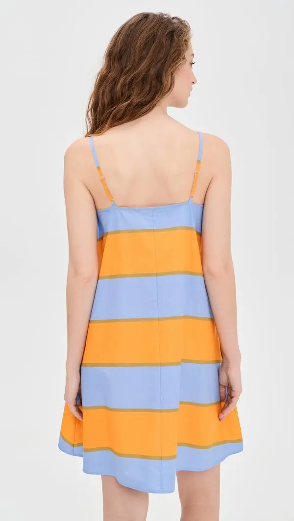 Marimekko Pelit Galleria Striped Mini Dress - Blue/orange