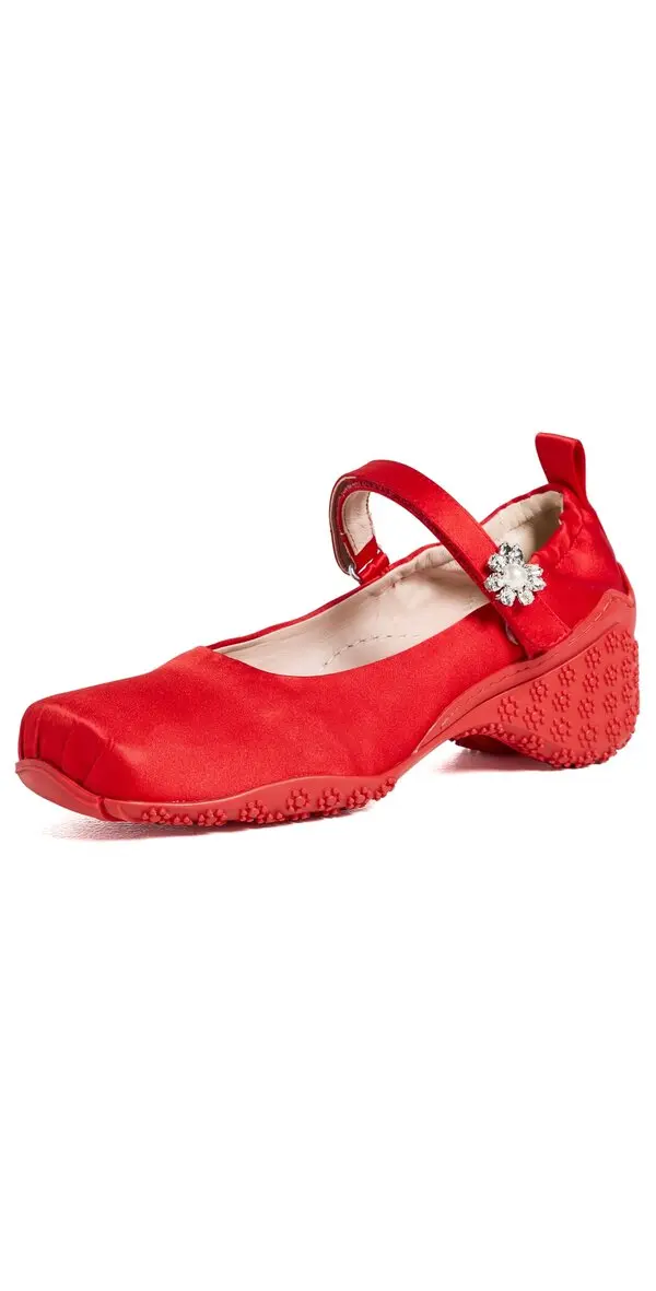 Simone Rocha Ballet Runner Shoes - Red/pearl/clear