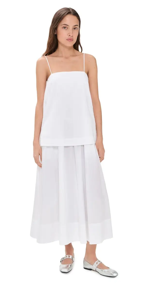 HOUSE OF DAGMAR Cotton Strap Midi Dress - White