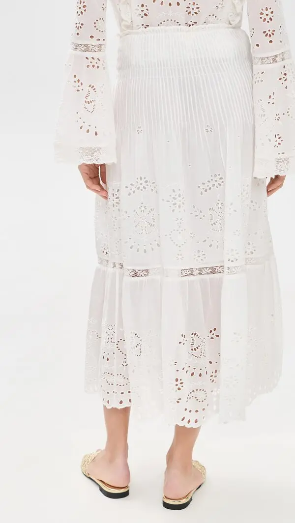 LoveShackFancy Mallow Eyelet Voile Skirt