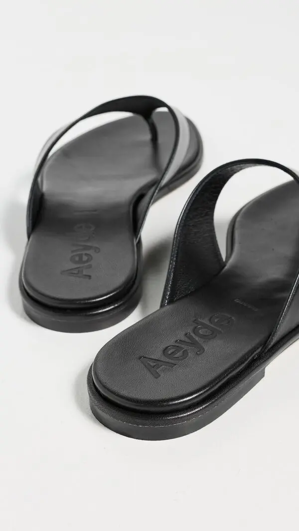 AeydĒ Amaya Nappa Leather Sandals - Black