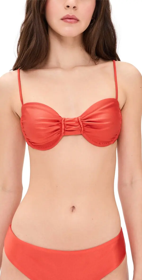 Jade Swim Mia Bikini Top - Persimmon Sheen
