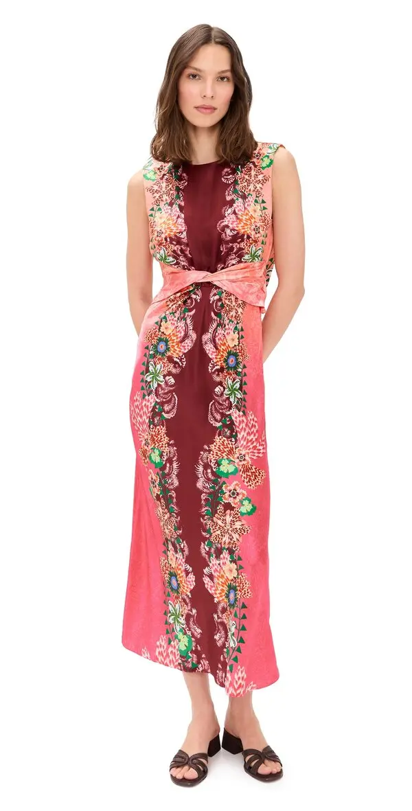 Saloni Gwen Maxi Dress - Fiori Border Plmt