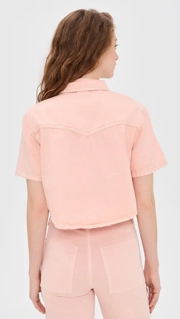 LE JEAN Short Sleeve Denim Swing Shirt