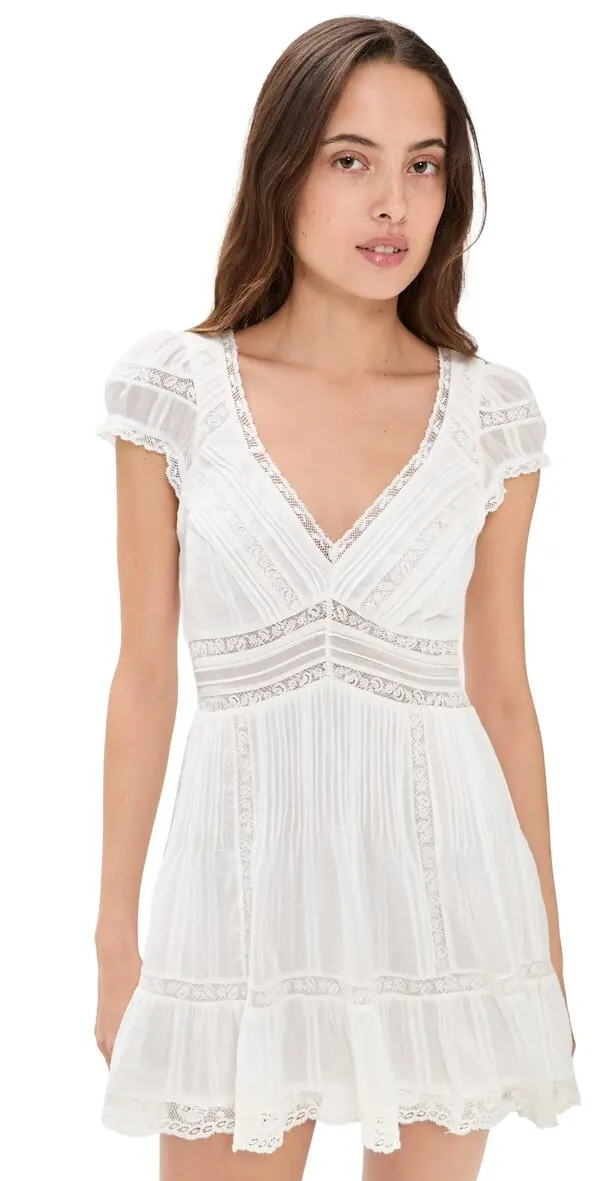 LoveShackFancy Edna Mini Dress - White