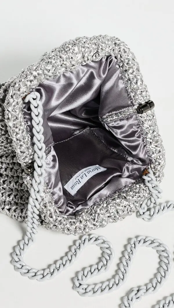 Maria La Rosa Mini Game Crochet Shoulder Bag - Silver