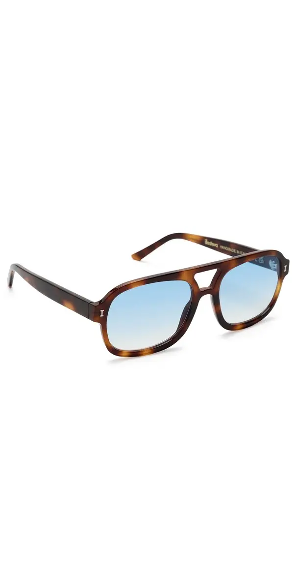 Illesteva Memphis 57 Sunglasses - Havana W/ Blue Gradient