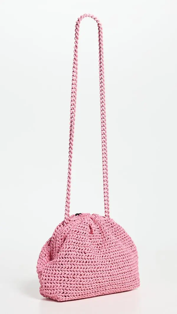 Maria La Rosa Bee Crochet Mini Bag - Pink