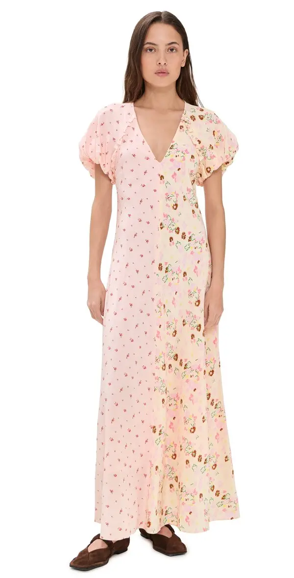 LEE MATHEWS Prim Silk Dress - Blush