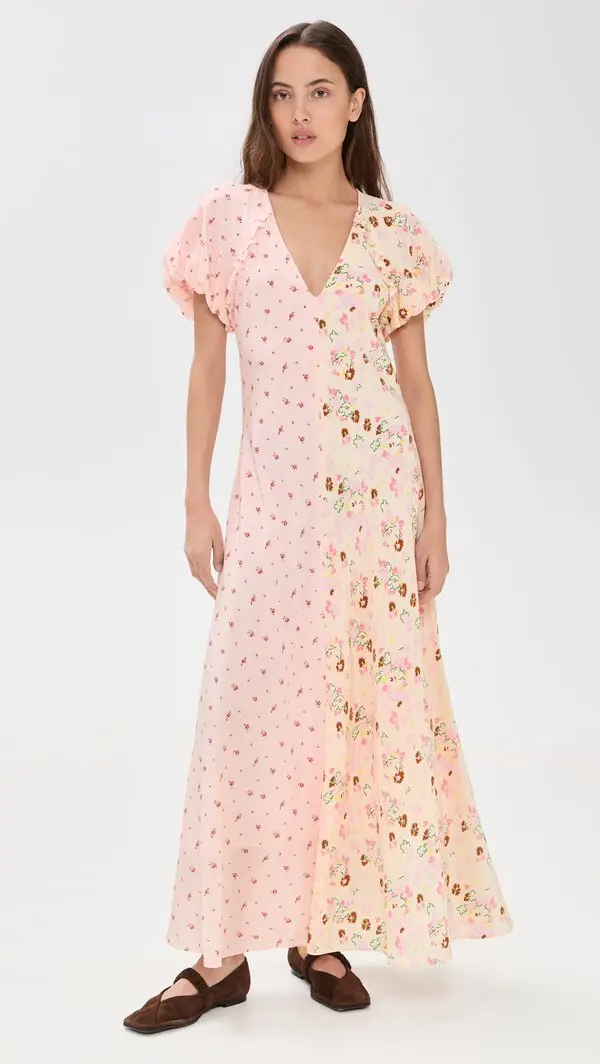 LEE MATHEWS Prim Silk Maxi Dress