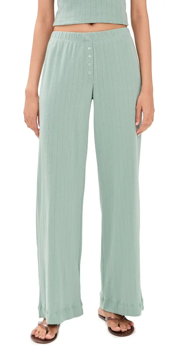 LESET Pointelle Boxer Pants - Eucalyptus