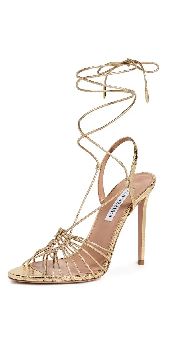 AQUAZZURA Ritmo 105 Sandals - Soft Gold