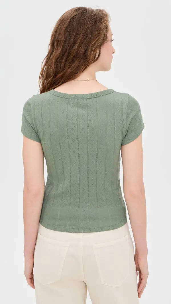 Marine Layer Lexi Pointelle Scoop T-shirt