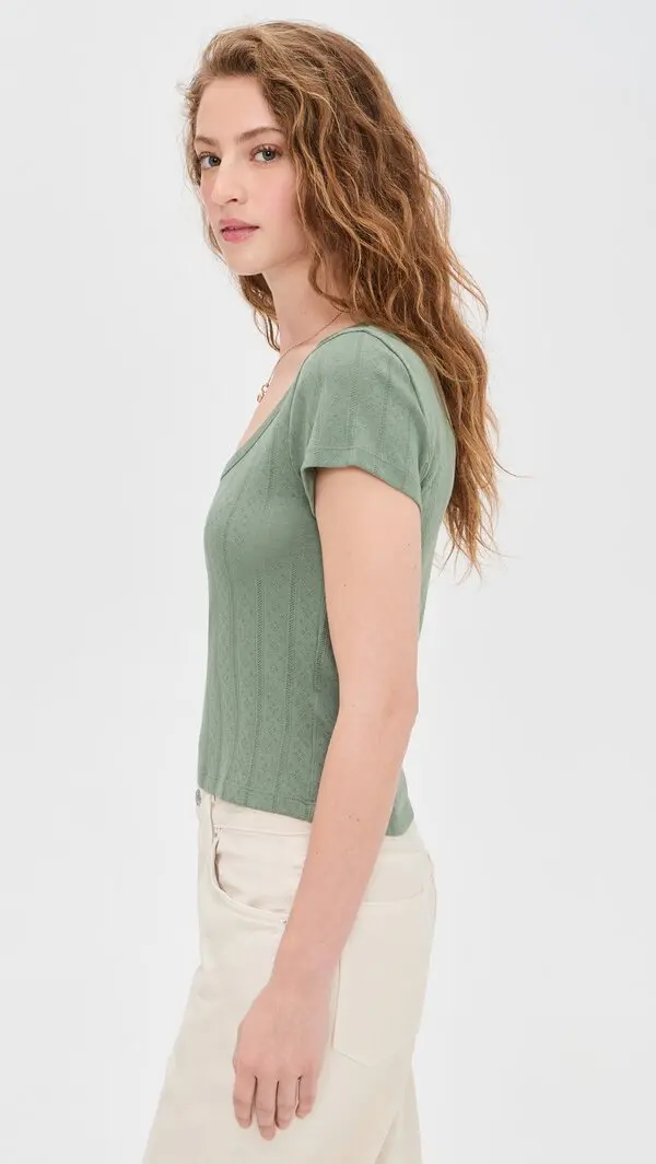 Marine Layer Lexi Pointelle Scoop T-shirt