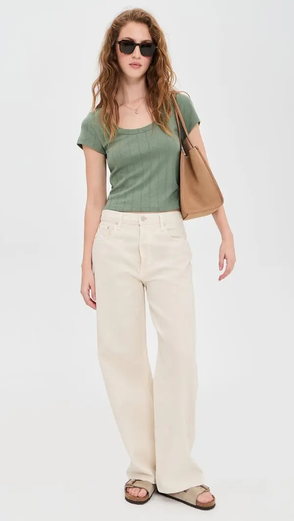 Marine Layer Lexi Pointelle Scoop T-shirt