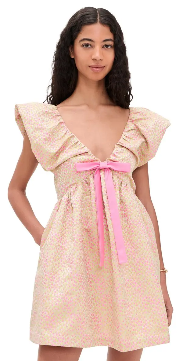 Endless Rose Jacquard Mini Dress - Pink/green