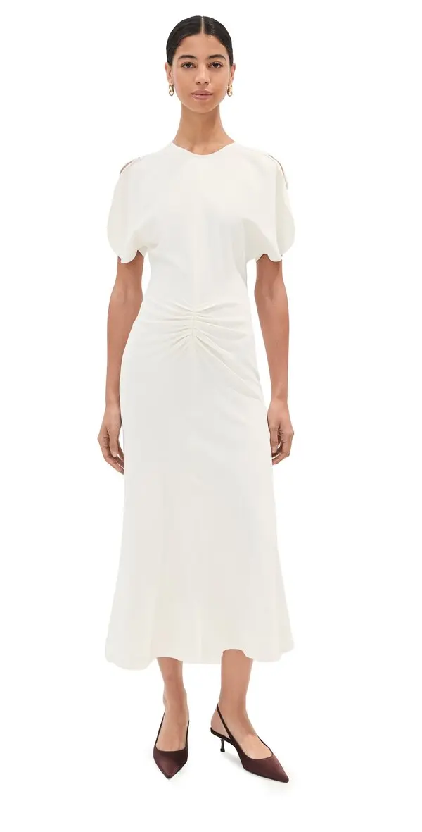 Victoria Beckham Bela Midi Dress - Ivory (bright)