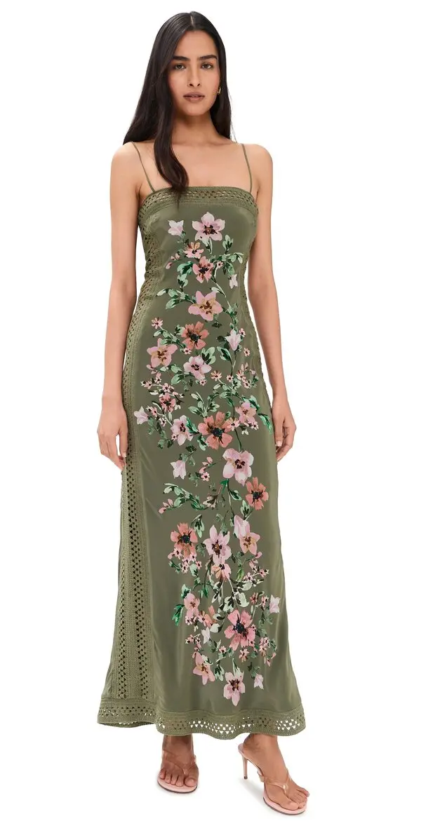 Bec & Bridge Camelia Maxi Dress - Olive Gardenia Floral